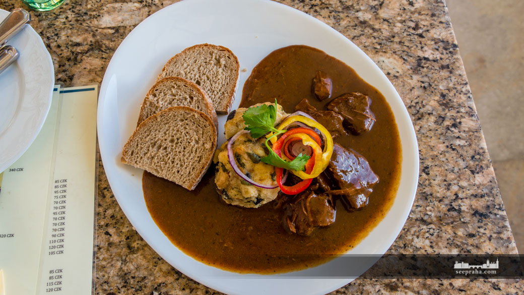 Prague. Traditional bohemian beef goulash